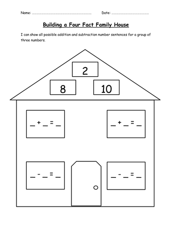 Fact family houses; inverse operations | Teaching Resources
