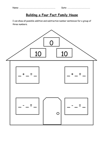 Fact family houses; inverse operations | Teaching Resources