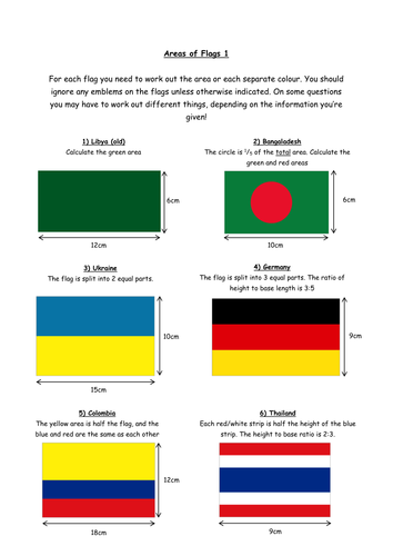 Areas of Flags by Owen134866 - Teaching Resources - TES
