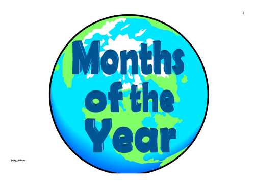 Earth Day Themed Months of the Year | Teaching Resources