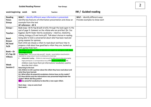 Project X DR X TOP 10 VILLAINS 3c to 3b | Teaching Resources