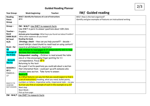 Project X guided reading BENEATH THE ICE 4c to 4b | Teaching Resources