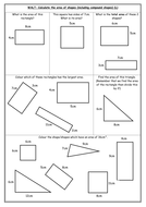 Area differentiated worksheets | Teaching Resources