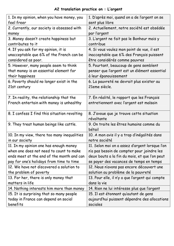 French (Adv) - translation practice with answers by gianfrancoconti1966 ...