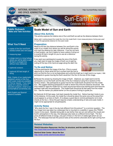 Scale Model of Sun and Earth | Teaching Resources