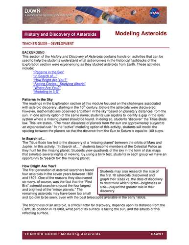 The History and Discovery of Asteroids | Teaching Resources