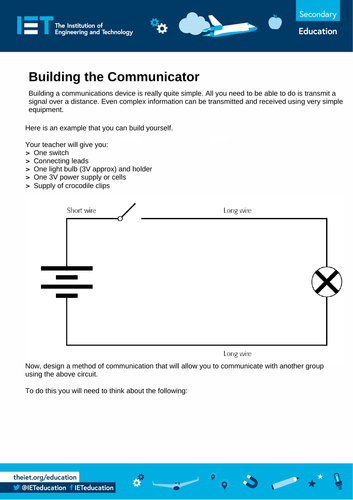 Build a simple communications device | Teaching Resources