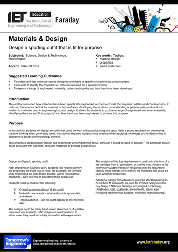 Materials and design | Teaching Resources