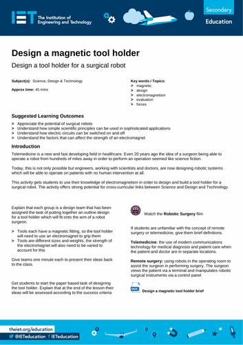 Design a magnetic tool holder | Teaching Resources