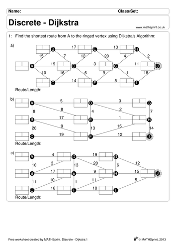 Dijkstra practice questions + solutions | Teaching Resources Dijkstra practice questions + solutions | Teaching Resources