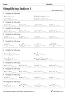 Algebraic Indices practice questions + solutions | Teaching Resources