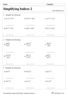 Algebraic Indices practice questions + solutions | Teaching Resources