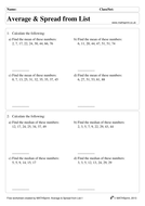 Average & Spread practice questions + solutions | Teaching Resources
