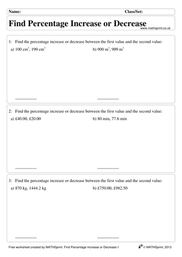 Percentages practice questions + solutions | Teaching Resources