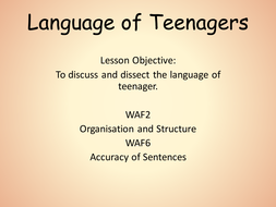 Spoken Language - Teenage speech | Teaching Resources