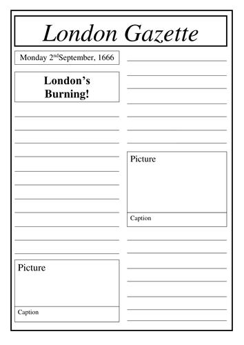 Great Fire of London - Newspaper Report Writing | Teaching Resources