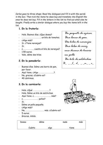 KS3 Spanish - Shopping for food | Teaching Resources