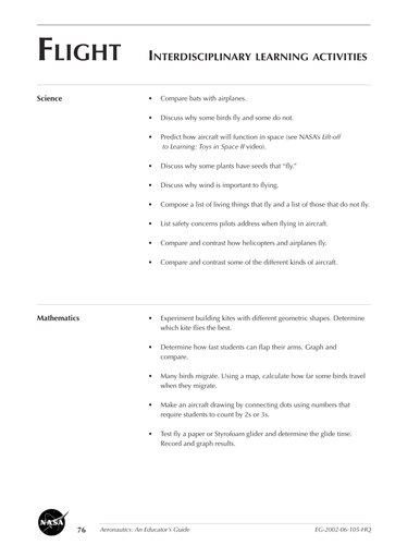 Flight: Interdisciplinary Learning Activities | Teaching Resources