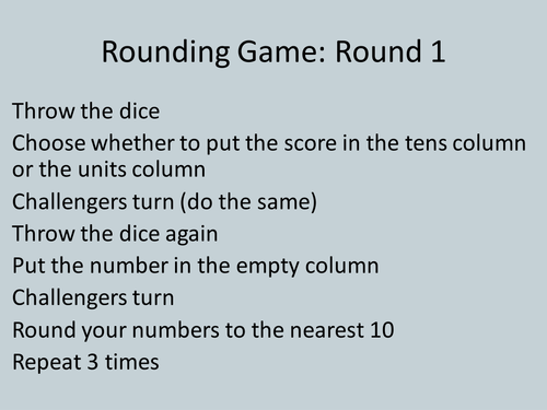 Rounding Game | Teaching Resources