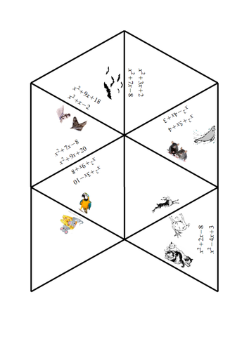 Factorising Quadratics Tarsia with Pictures | Teaching Resources