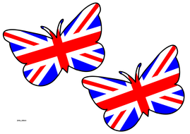Butterfly Themed UK Flag | Teaching Resources