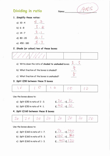 Dividing in ratio by madalien - Teaching Resources - TES