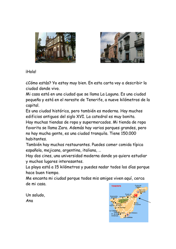 Mi ciudad- town description | Teaching Resources