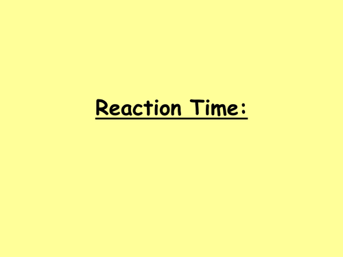Reaction Time | Teaching Resources