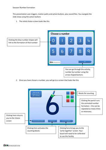 Sassoon Number Formation for IWB, 0-9 | Teaching Resources
