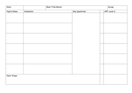 Guided/Group Reading Recording Sheets | Teaching Resources