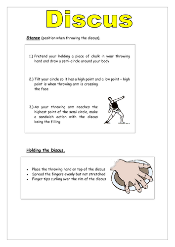 Discus teaching card | Teaching Resources Discus teaching card | Teaching Resources