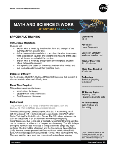 Spacewalk Training | Teaching Resources