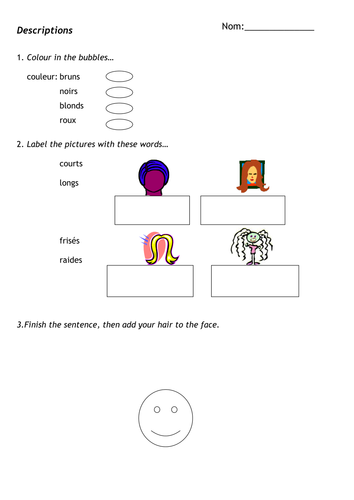 Key Stage 2 French: Hair colour | Teaching Resources