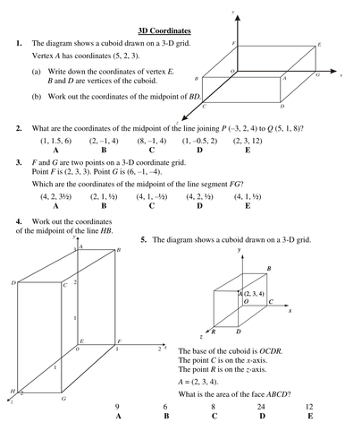 3D Coordinates by ptarmigan - Teaching Resources - TES