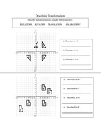Describing transformations booklet - foundation | Teaching Resources