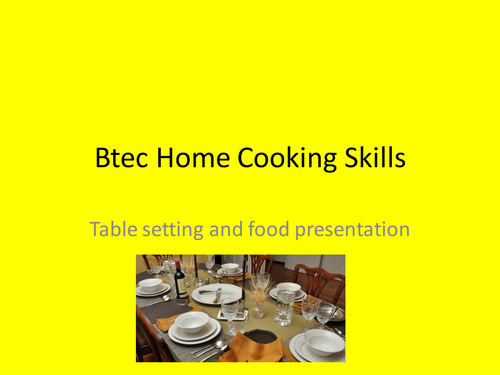 Table setting and food presentation | Teaching Resources