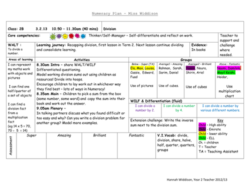 Various Lesson Plans: KS1 Maths and English by H4nn4hWW - Teaching ...