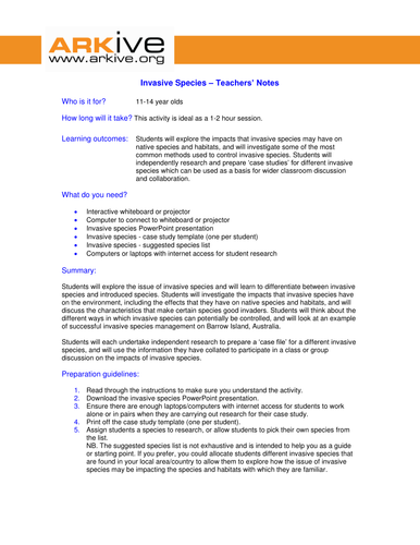 Invasive Species | Teaching Resources
