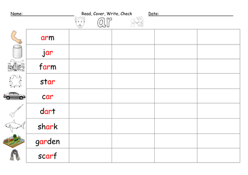 AR Digraph Worksheets AR | Teaching Resources