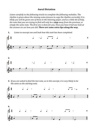 Music Aural Dictation | Teaching Resources
