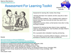 Assessment for Learning Toolkit | Teaching Resources