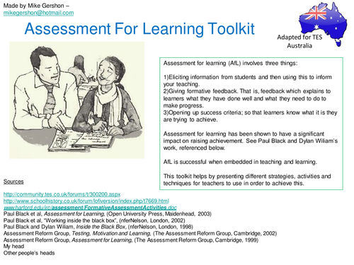 Assessment for Learning Toolkit | Teaching Resources