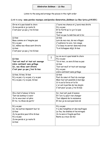 Collection of recent French hits with activities | Teaching Resources