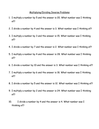 Inverse Problem Solving | Teaching Resources Inverse Problem Solving | Teaching Resources