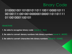 Introduction to Binary Code by hannahskellam - Teaching Resources - Tes