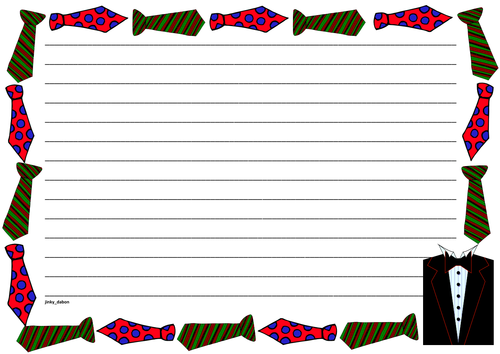 Father's Day Themed Lined Paper and Pageborders | Teaching Resources