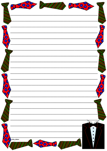 Father's Day Themed Lined Paper and Pageborders | Teaching Resources