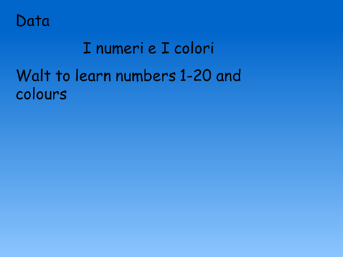 KS3 Italian - numbers 1-20 and colours | Teaching Resources