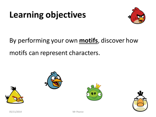 Composing motifs with Angry Birds animation! | Teaching Resources