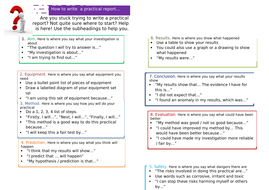 Practical write up sentence starters helpcard | Teaching Resources